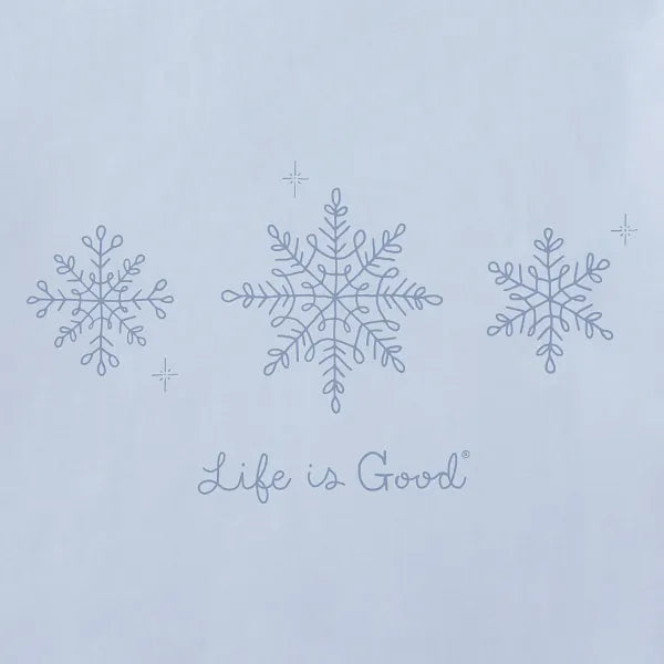 Life is Good. Women's Three Doodle Snowflakes Long Sleeve Crusher Vee ...