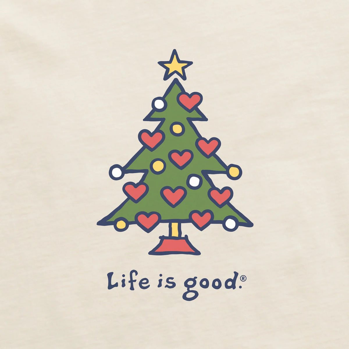 Life is Good. Women's Love Christmas Long Sleeve Crusher Tee, Putty Wh ...